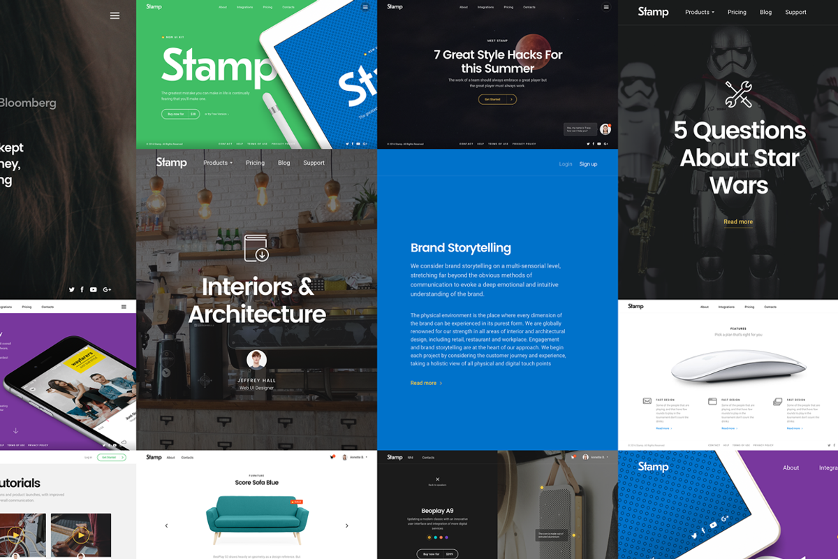 Stamp – UI Cards, an UI Kit Template by Beans UI Goods