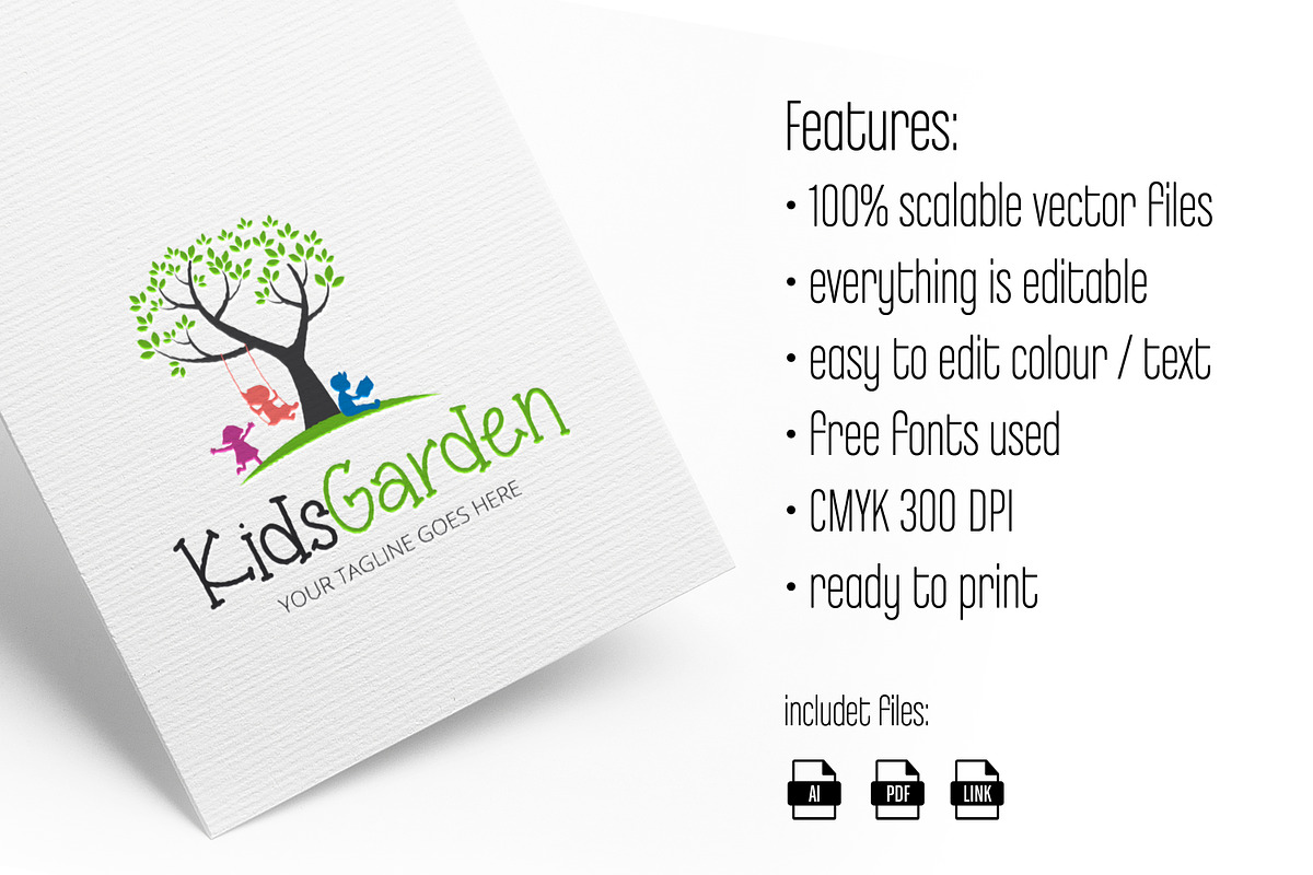 Kids Garden Logo, a Branding & Logo Template by vectorlogos89