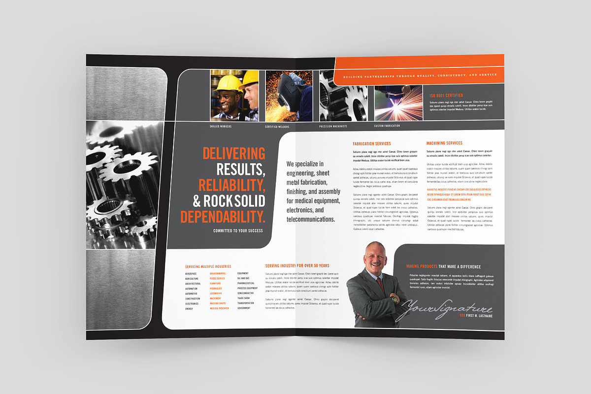 Metal Fabrication Brochure Template