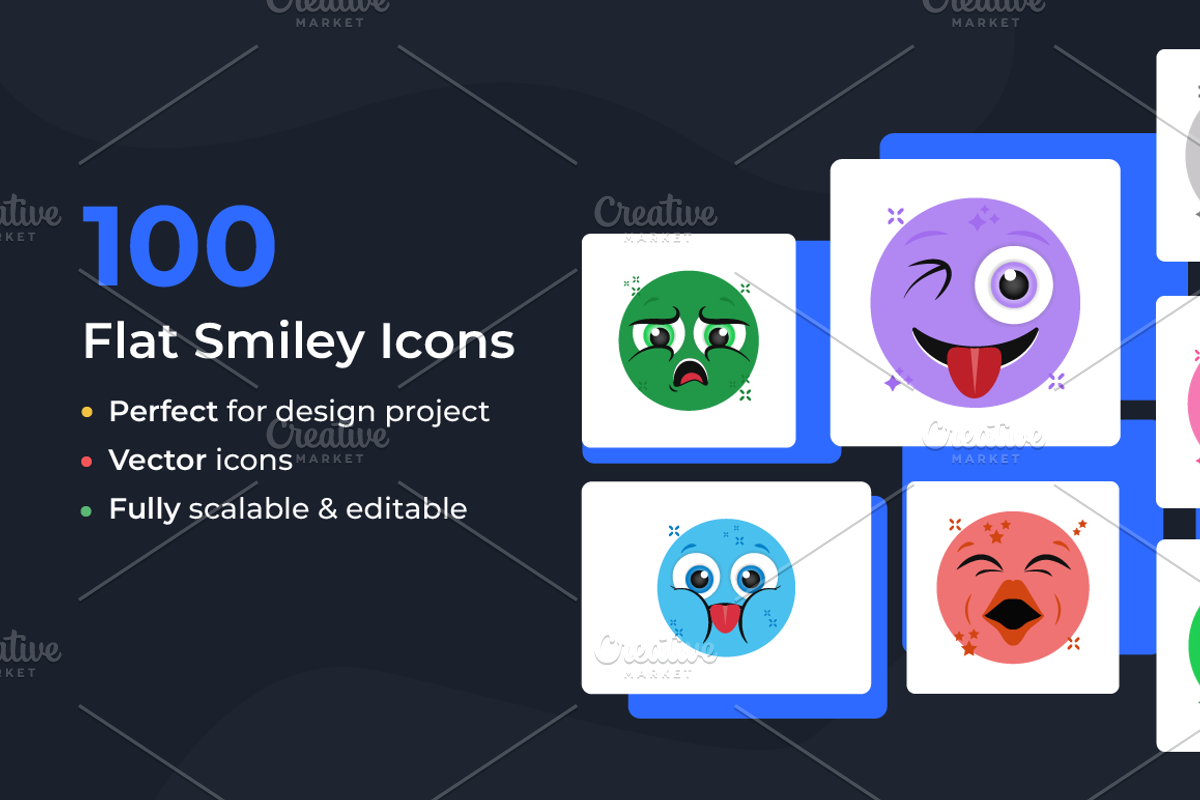 Flat Smiley Vectors