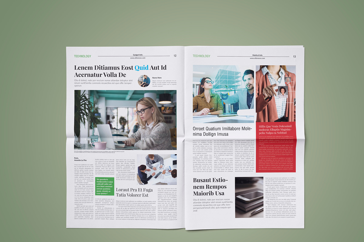Newspaper Elite, a Magazine Template by GreenDesign