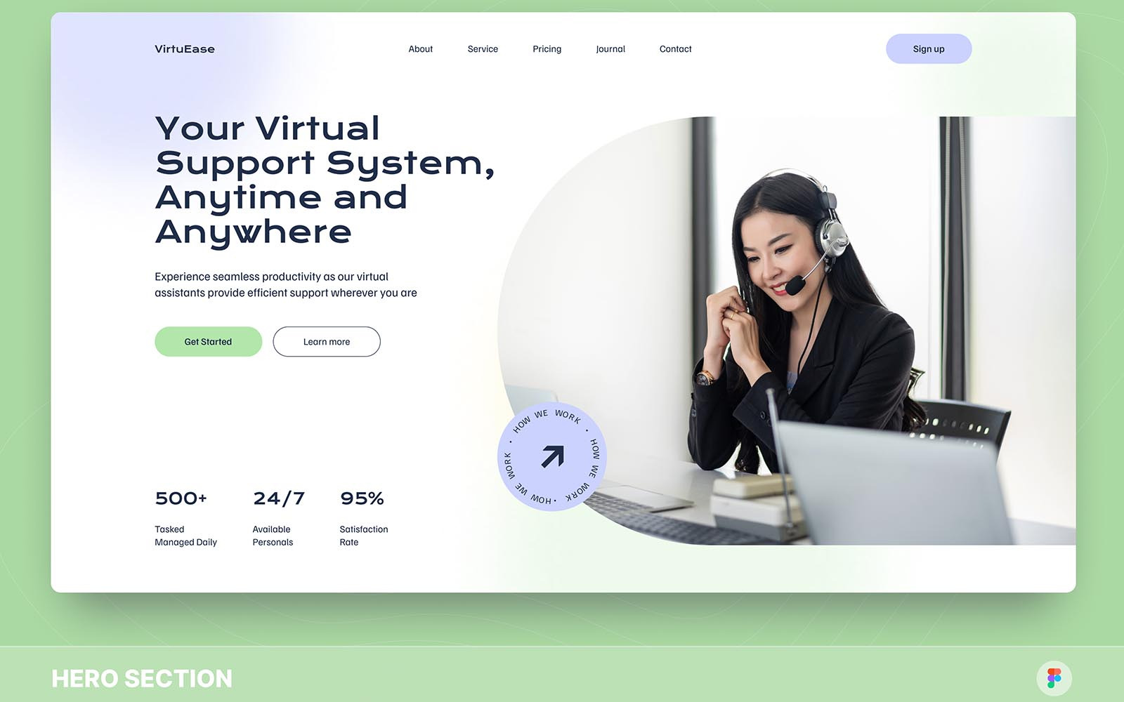 VirtuEase - Virtual Assistant Hero, an UI Kit Template by Studio Delapan