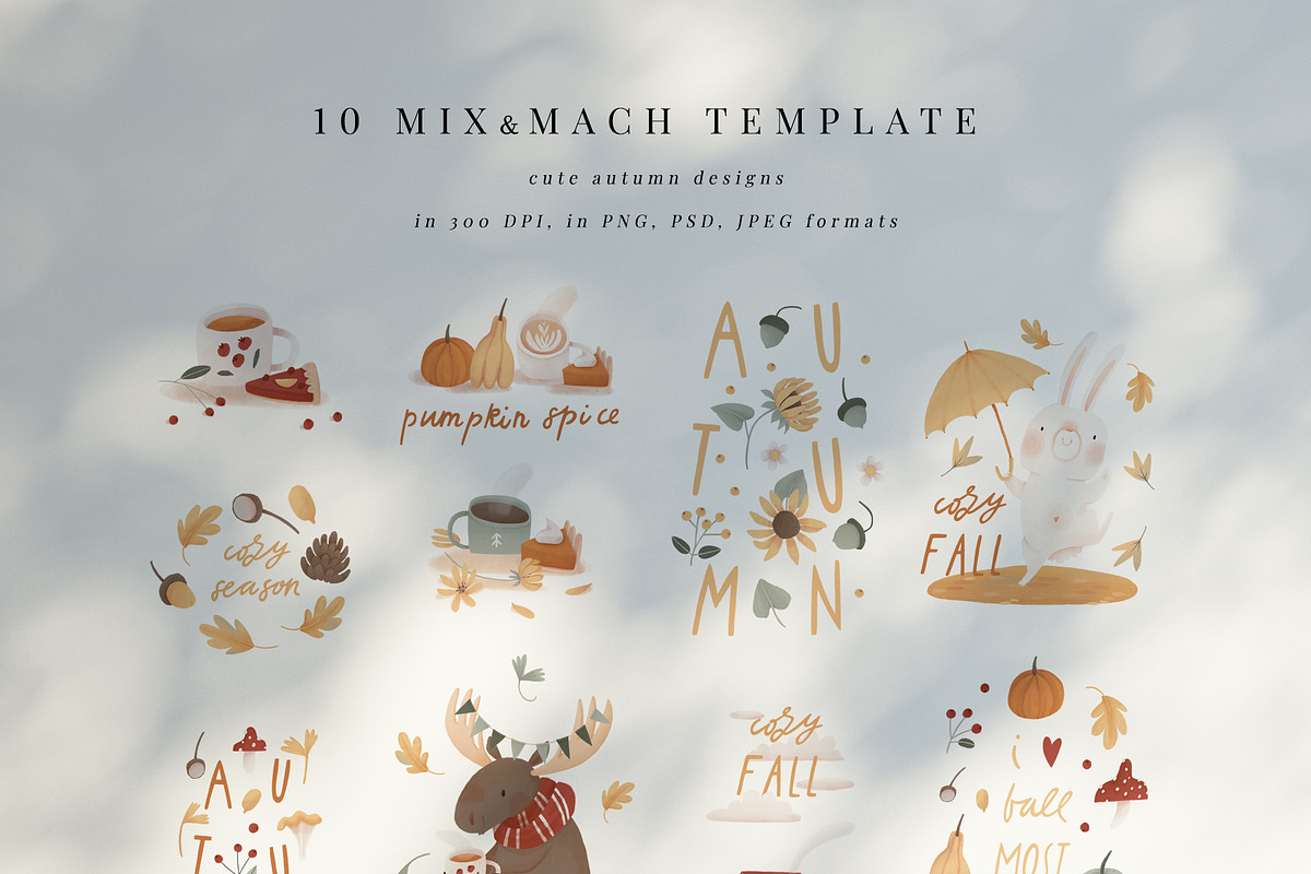 Autumn friends: cozy & cute clip art