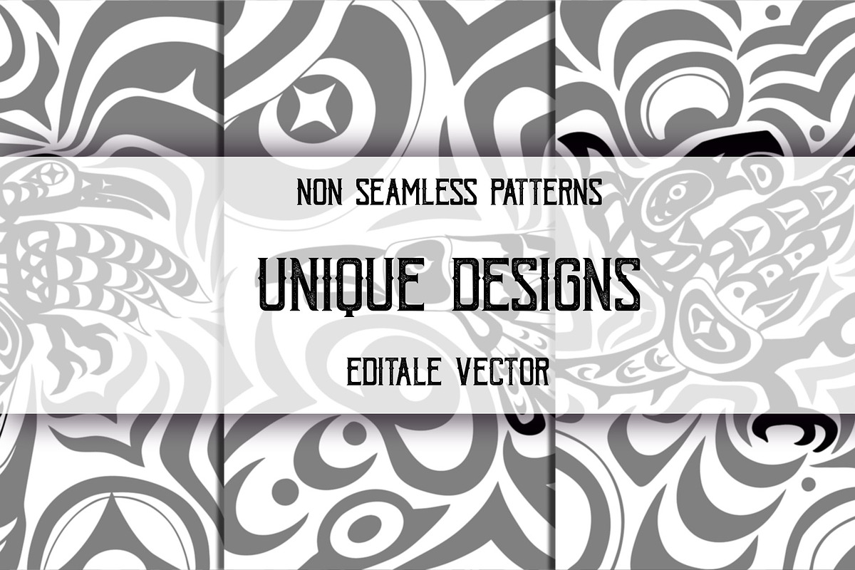 Tlingit Raven patterns bundle, a Pattern Graphic by Natsuhisui