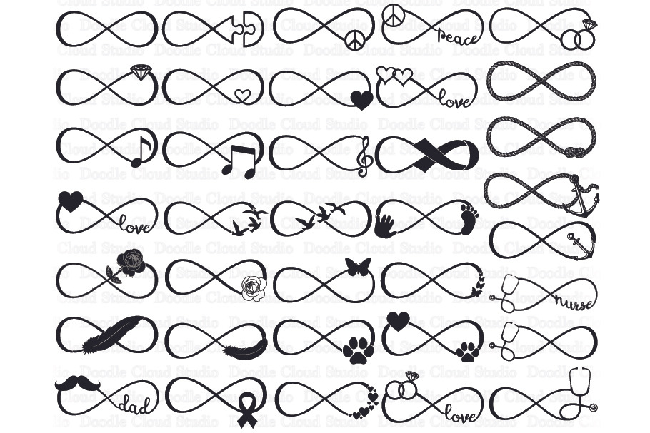 36 Infinity Bundle SVG, Infinity PNG, an Animal Illustration by Doodle ...