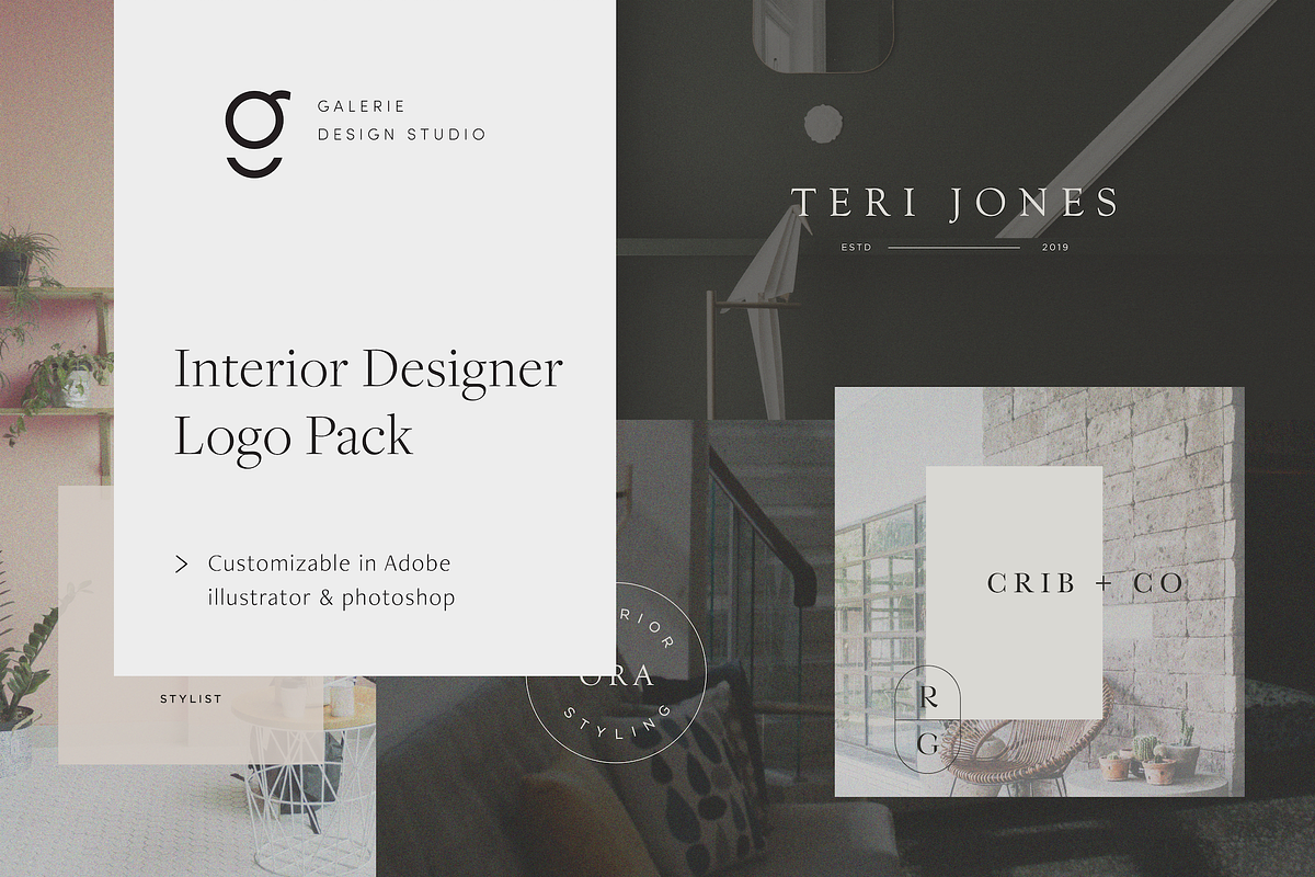Interior Design Logo Pack, a Branding & Logo Template by Galerie Design ...