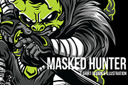 Masked Hunter Illustration, a Work Illustration by badsyxn
