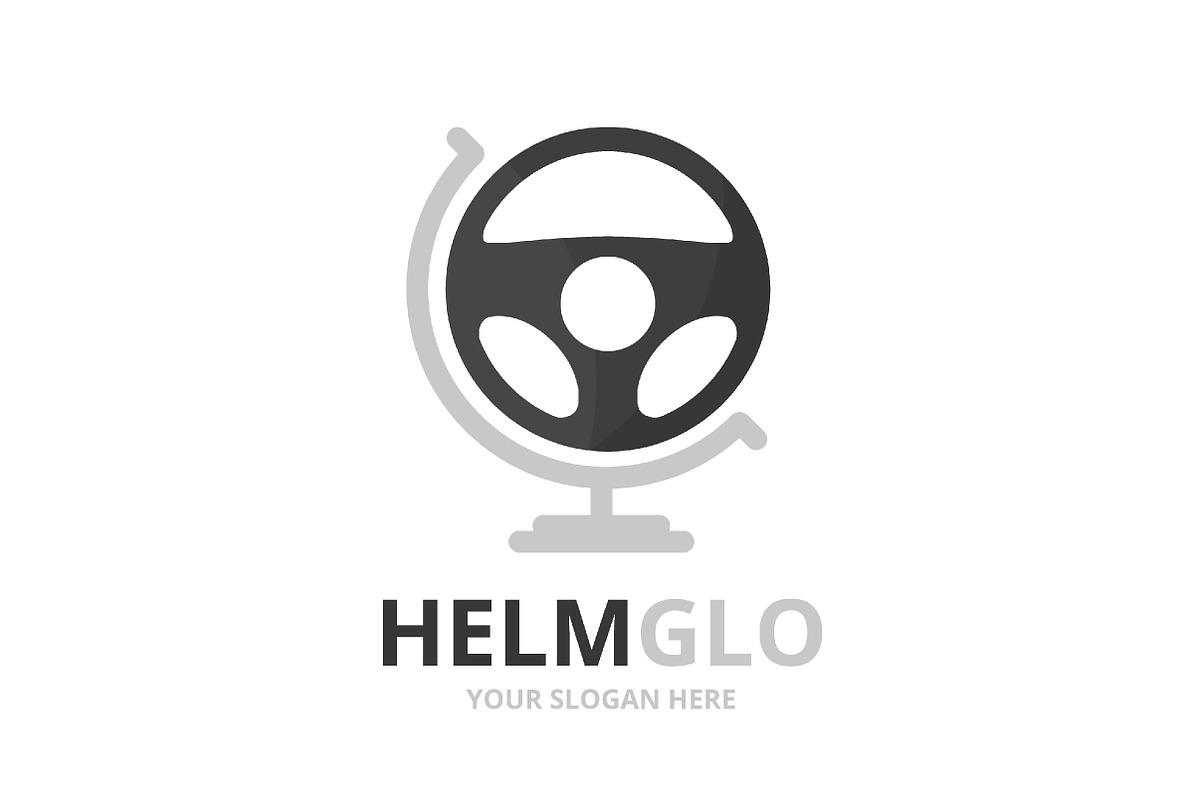 Vector car helm and globe logo, a Branding & Logo Template by GraphiShop