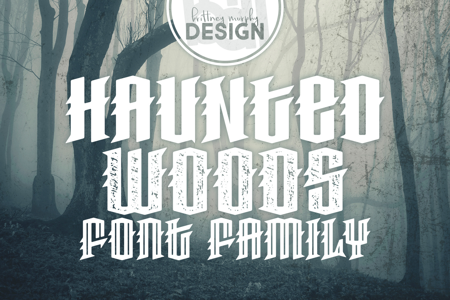 Haunted Woods, a Blackletter Font by Brittney Murphy Design