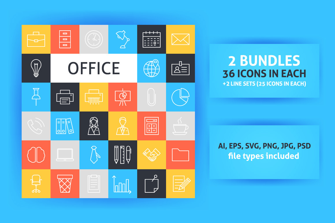 Office Line Art Icons, an Outline Icon by Anna_leni