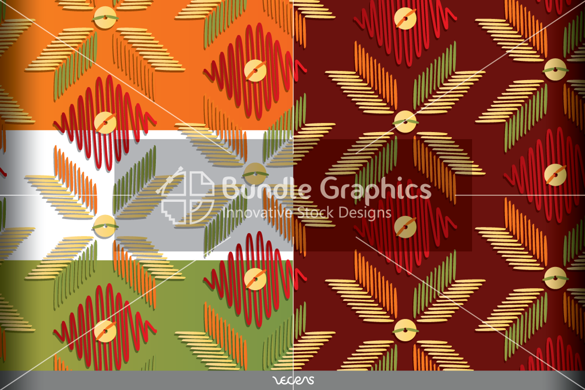 Phulkari - Embroidery Patterns, a Pattern Graphic by VecRas