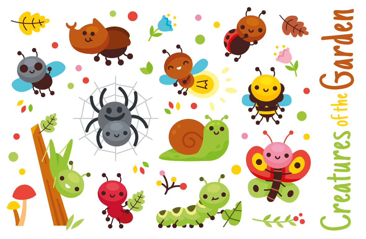 Creatures of the Garden Illustration, an Animal Illustration by Manudesign