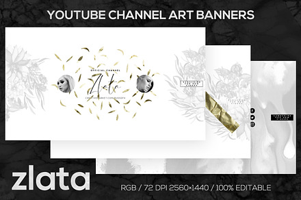 Minimal Youtube Channel Art Banners, a Social Media Template by RussGFX