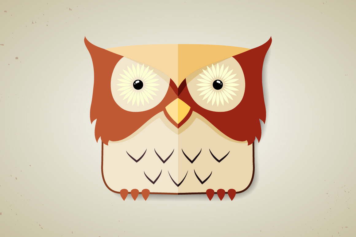 Cute little cartoon owl, an Illustration by Andrew Bzh.