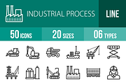 50 Industrial Process Line Icons | Outline Icons ~ Creative Market