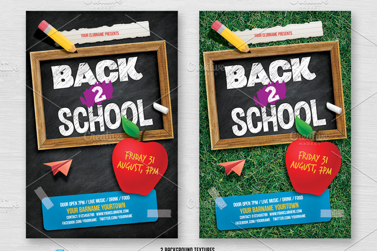 Back 2 School Flyer, a Flyer Template by DesignWorkz | Creative Market