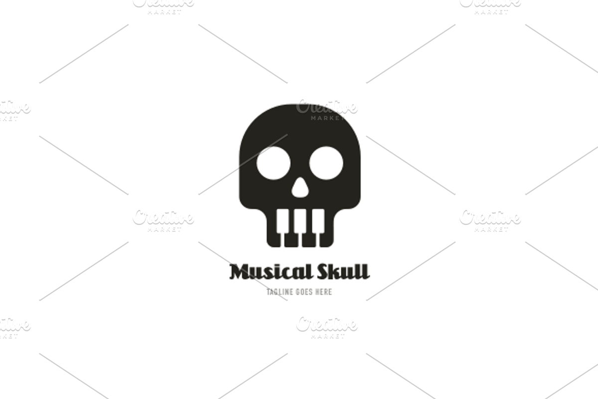 Musical skull logo, a Branding & Logo Template by EC Creative