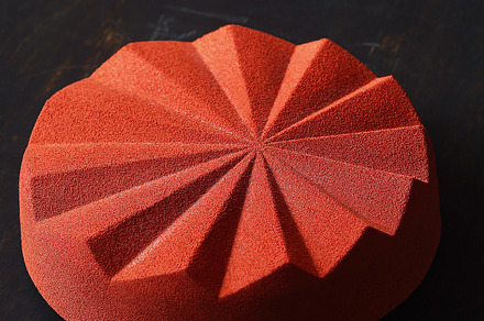 Contemporary chocolate mousse cake featuring chocolate, cake, and ...