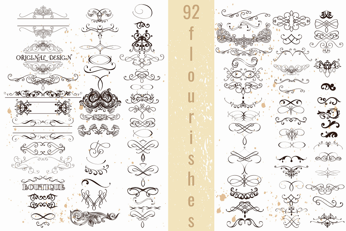 Bundle of vintage flourishes, an Object Graphic by FleurArt