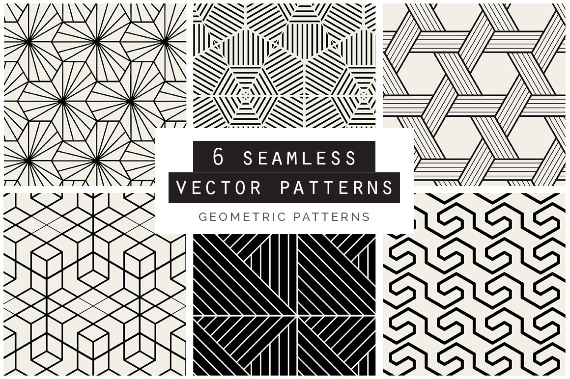 Geometric Seamless Vector Patterns, a Pattern Graphic by Youandigraphics