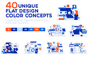 Set of 40 Modern Flat Design Concept, an Education Illustration by ...