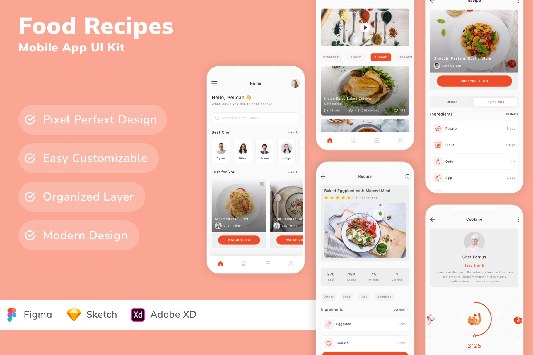 Food Recipes Mobile App UI Kit, an UI Kit Template by Betush