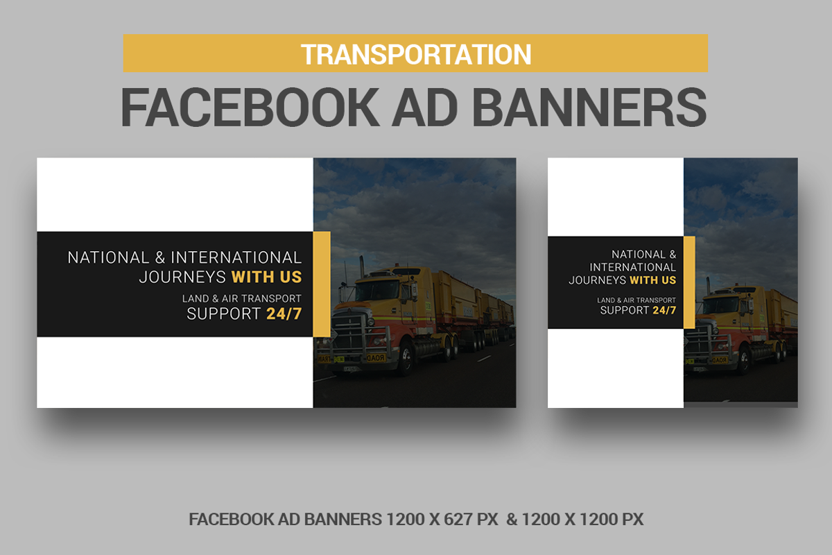 Transport Facebook Ad Banners, a Social Media Template by UNIK Agency