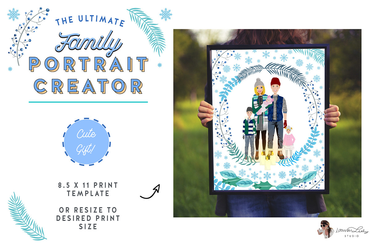 Portrait Creator Winter Family, a Person Illustration by Lauren Lesley ...