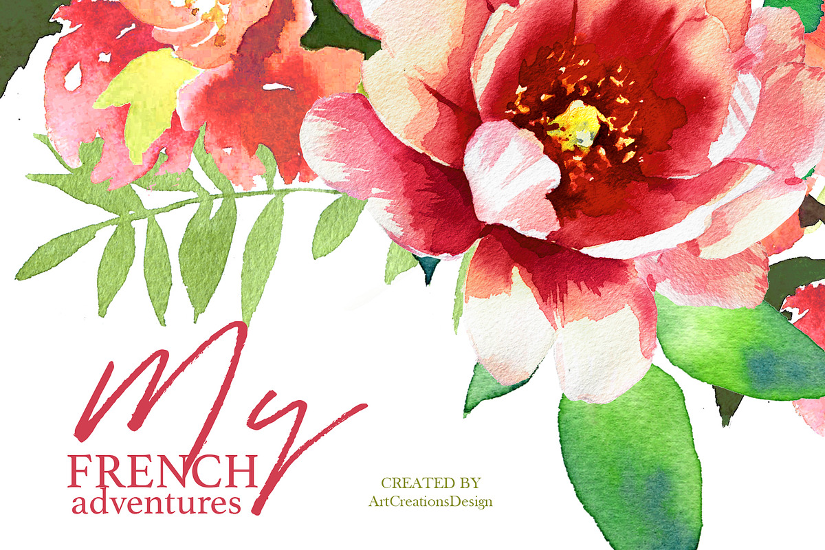 Watercolor French Adventures Clipart, a Person Illustration by ...