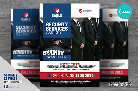 Private Security Company Flyer, a Flyer Template by PSDPixel