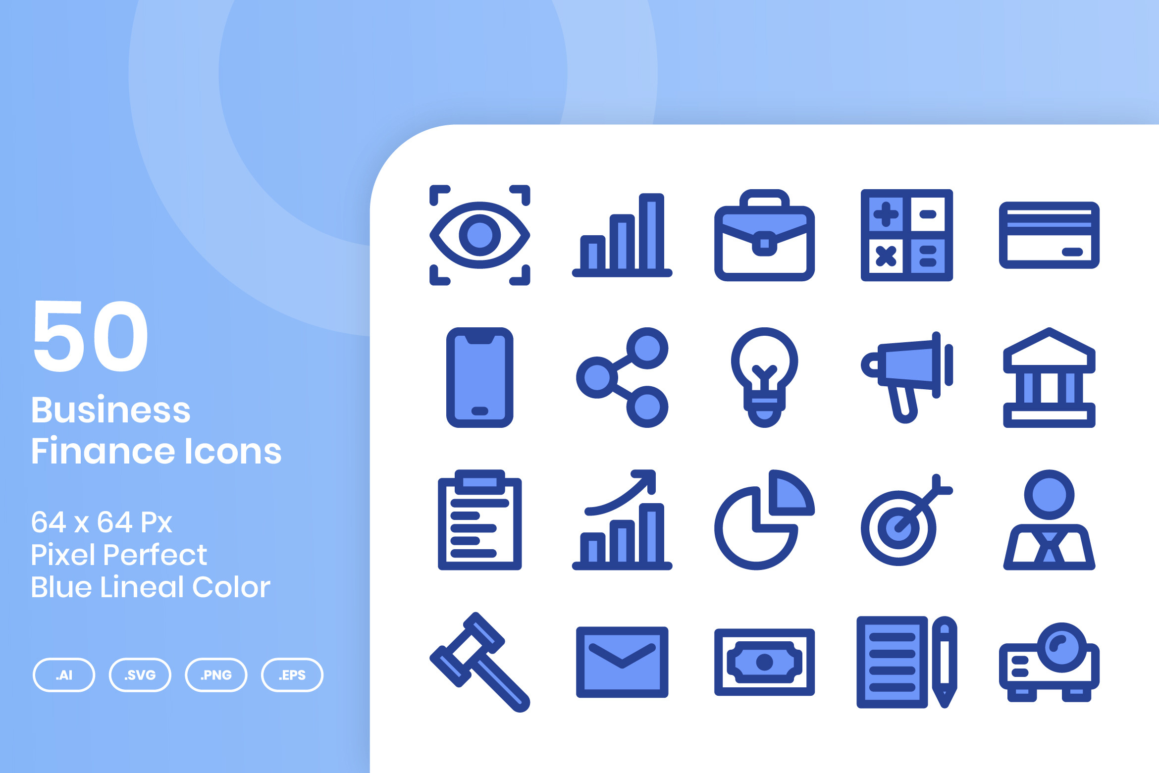 50 Business Finance - Lineal Color | Creative Market