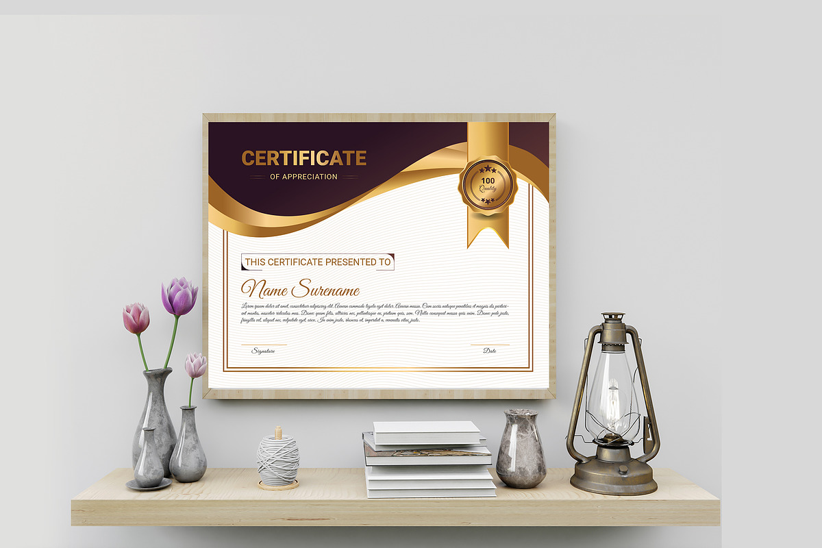 Creative Certificate Design Template, a Stationery Template by MRI STUDIO