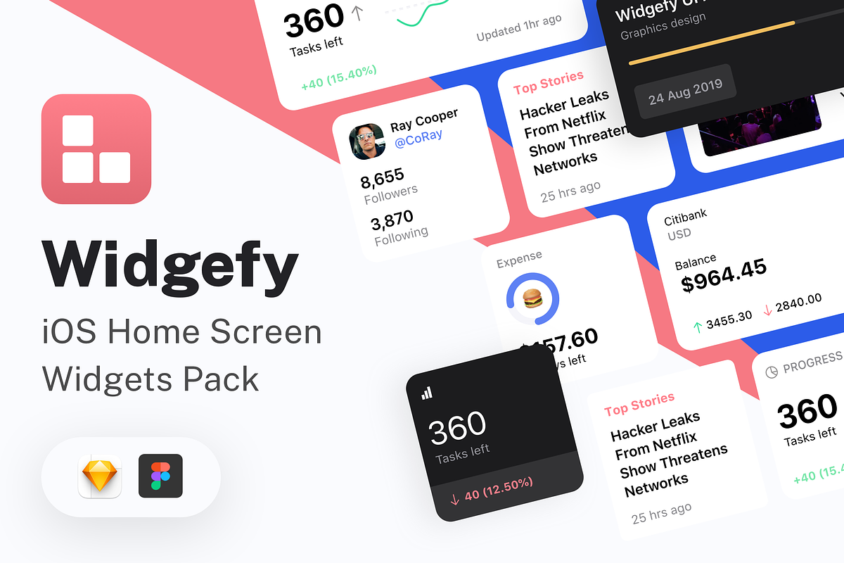 Widgefy iOS Home Screen Widgets Pack, an UI Kit Template by WhiteUI.Store