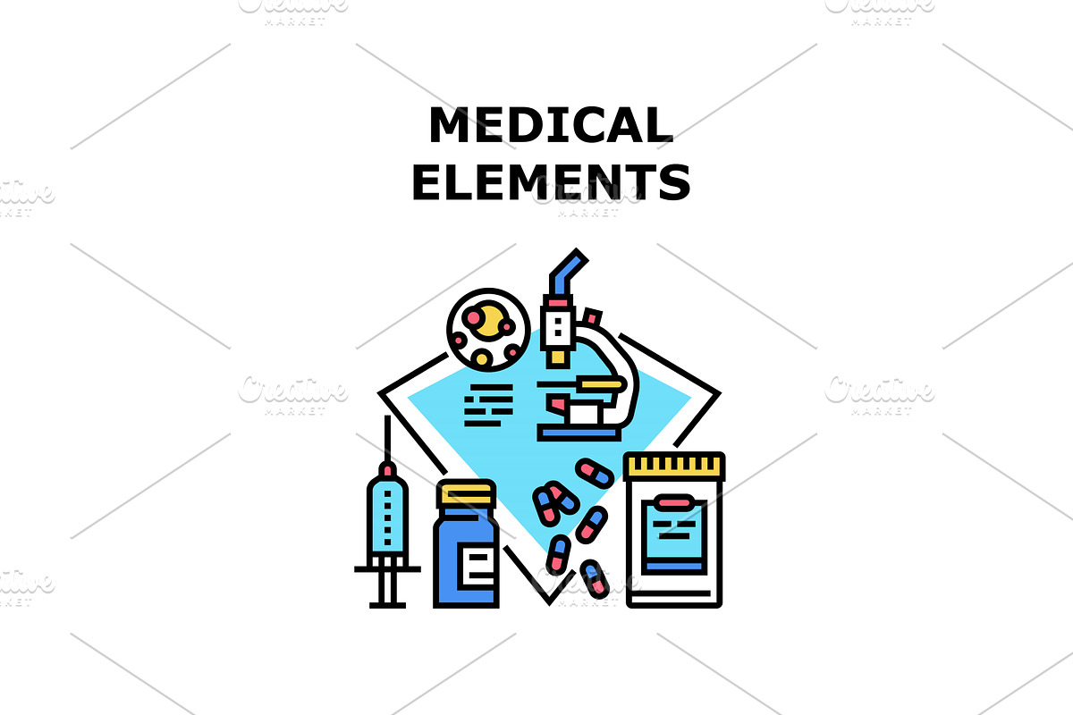Medical elements icon vector, a Healthcare Illustration by pikepicture ...