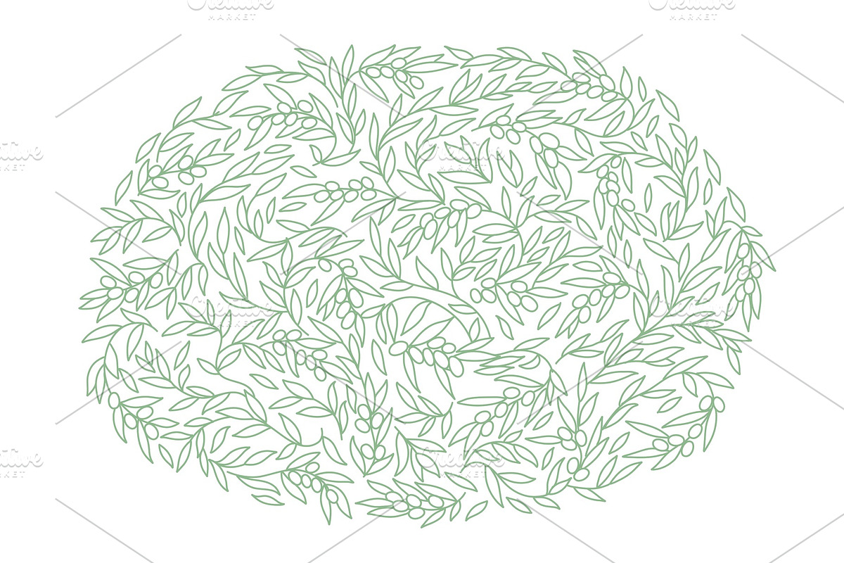 Olive Tree pattern, a Decorative Illustration by Vector illustrations