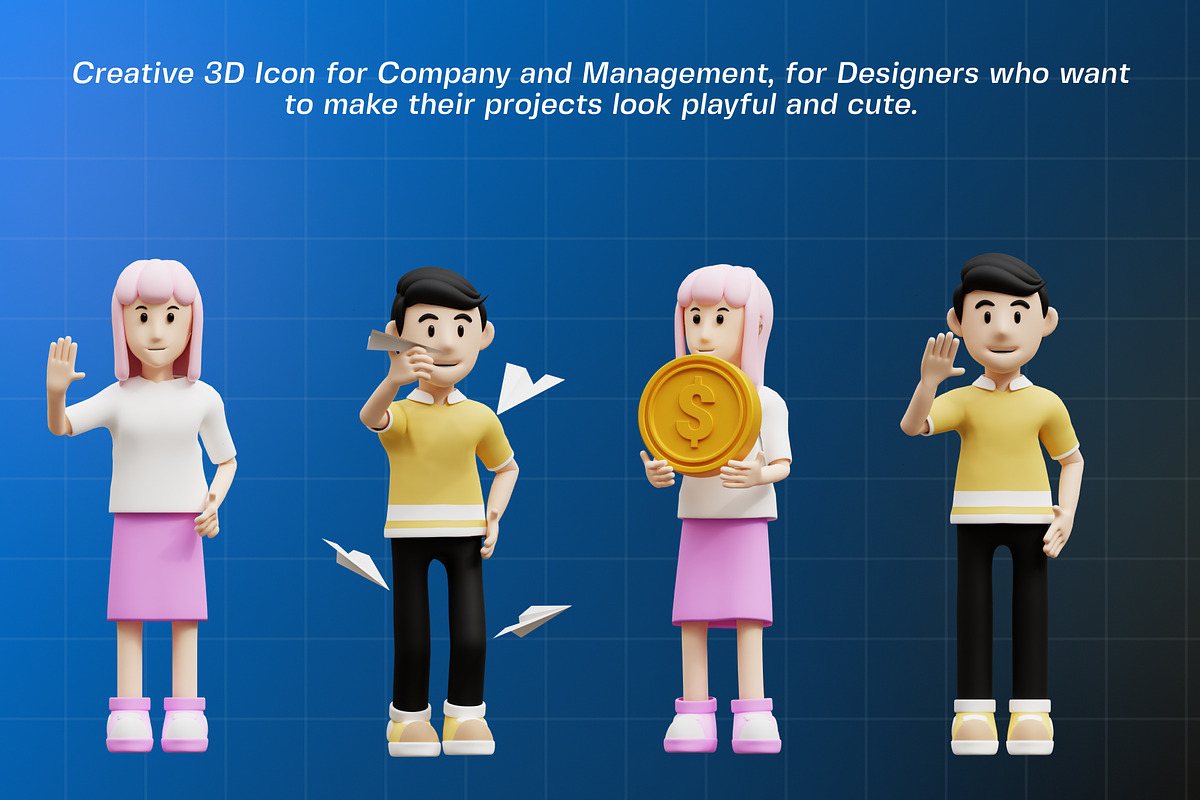 Business Character 3D Icon Pack, a Characters & Person 3D Model by ...