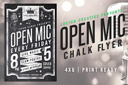 Chalk Open Mic Night Flyer, a Flyer Template by SkyvaraSupply