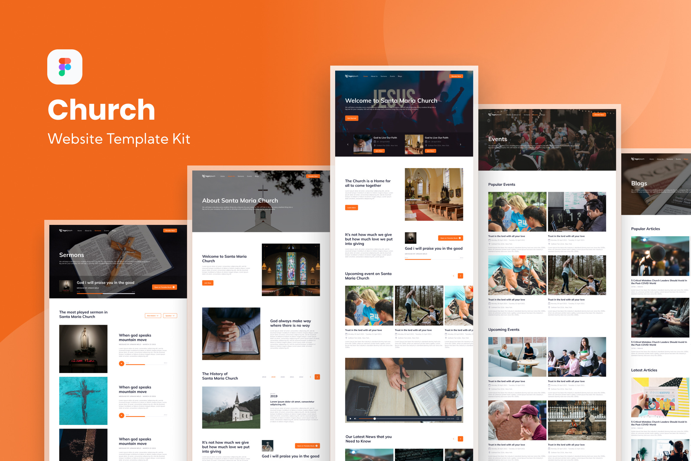 Church Website Template, an UI Kit Template by Kreativ Space