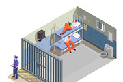 Locked jail cell composition, an Illustration by Macrovector