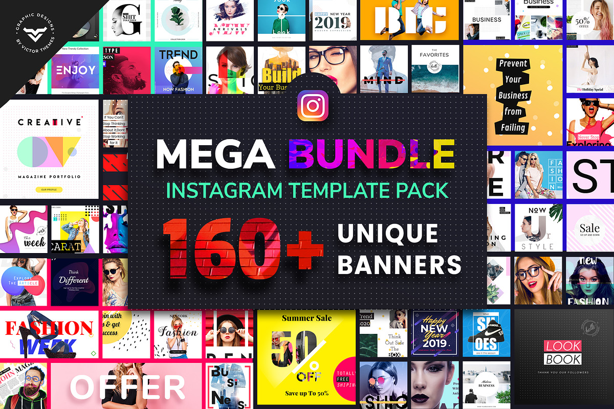 Instagram Mega Bundle Template Pack, a Social Media Template by ...