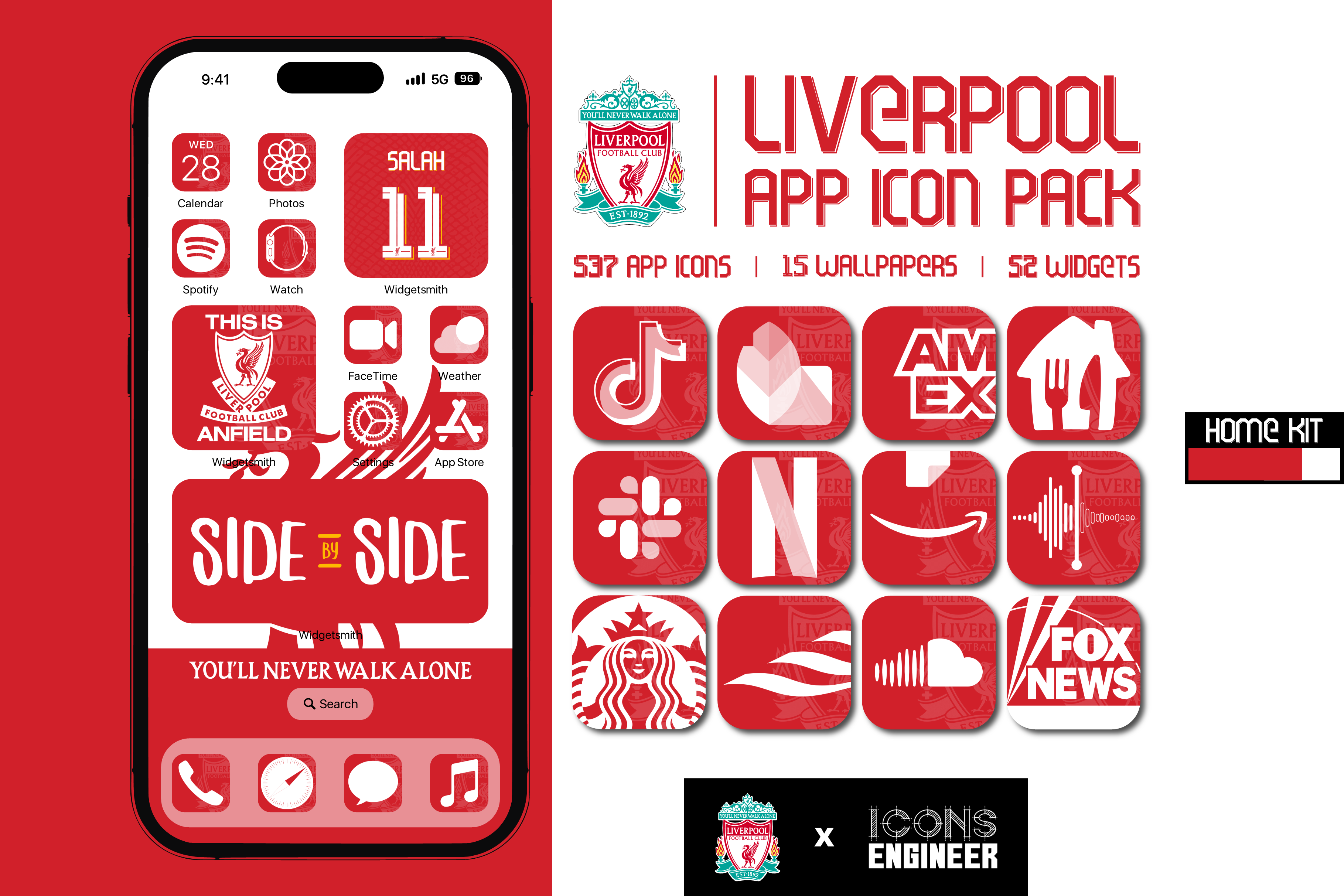 Liverpool Icon Pack | Home Kit, an Icon by IconsEngineer