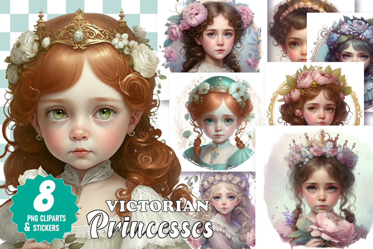 Cute Victorian Princesses Collection | Creative Market