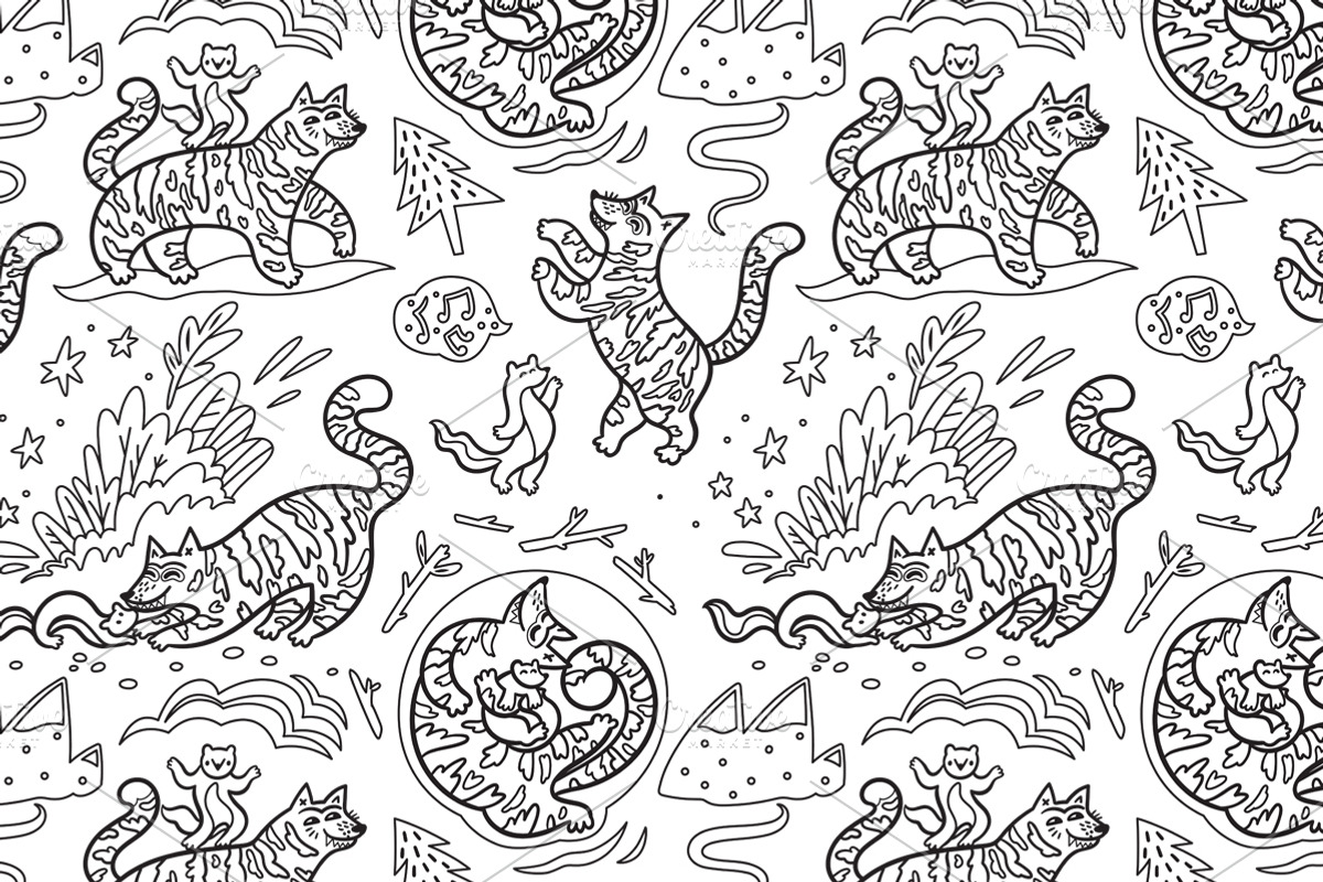 32 Fantasy Coloring Pages, a Pattern Graphic by PenguinHouse