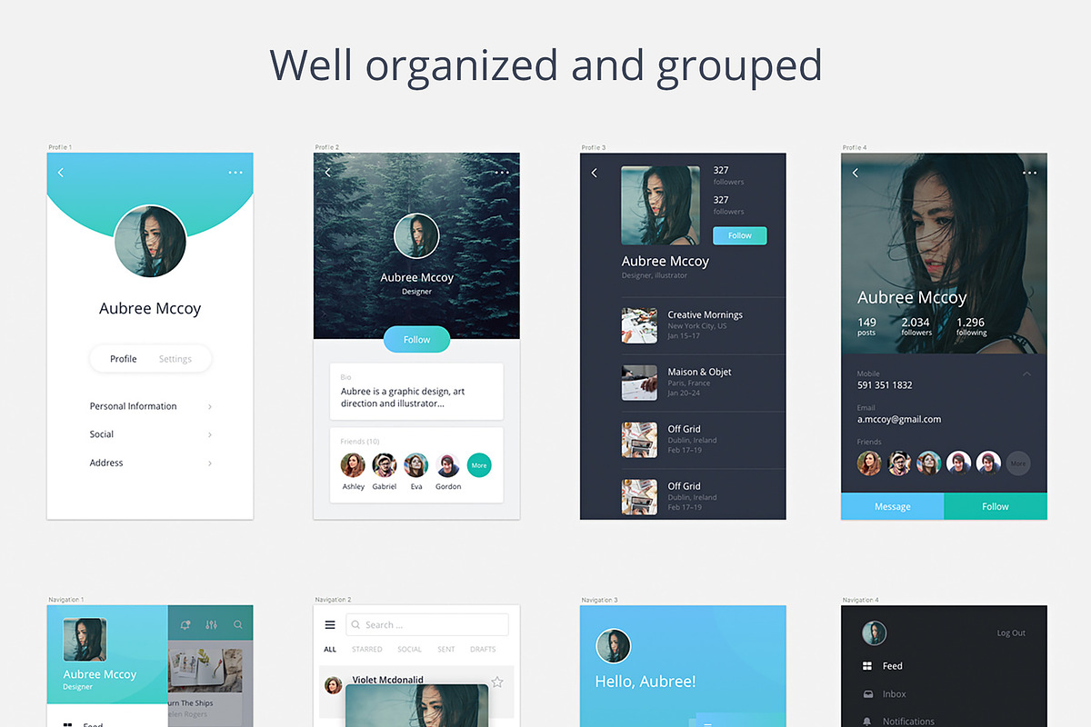 Mint UI kit, an UI Kit Template by Marina Rev