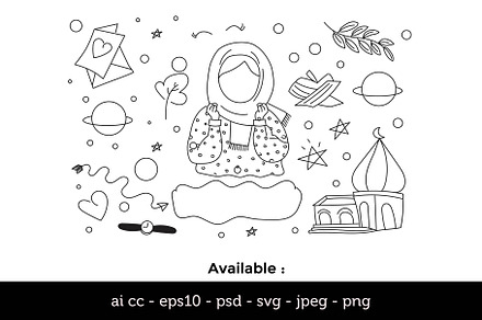 Islamic Doodles, a Background Graphic by bungamustia