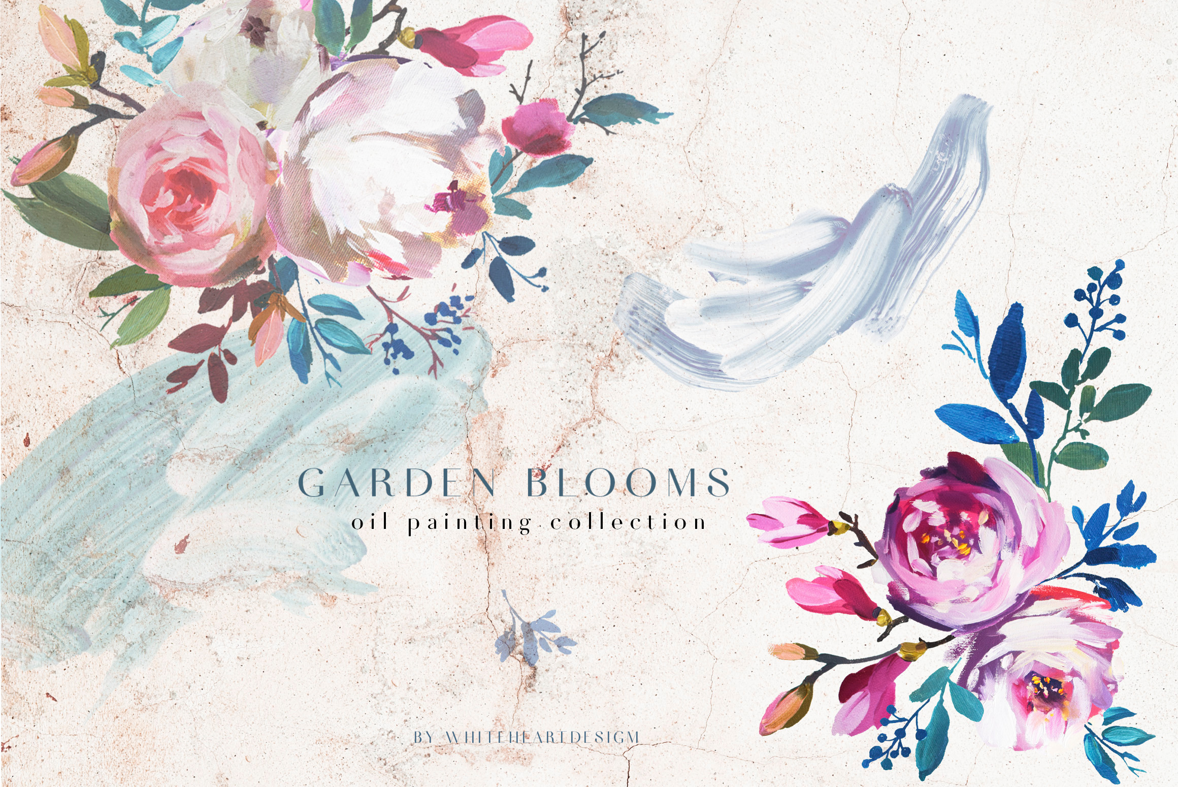 Garden Bloom Floral Clipart Set, a Decorative Illustration by ...