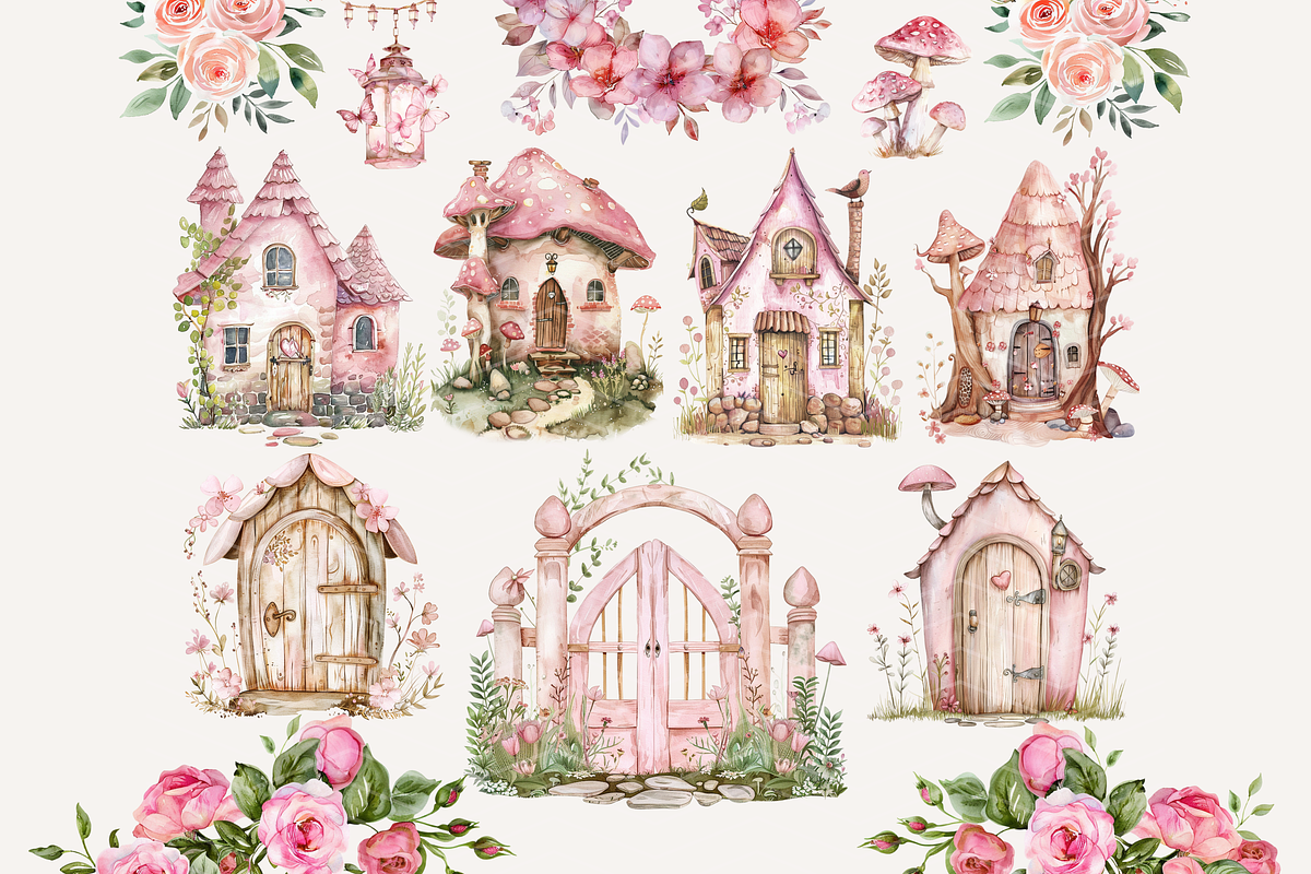 Watercolor Fairy Clipart Bundle, a Decorative Illustration by ClipArtCharm