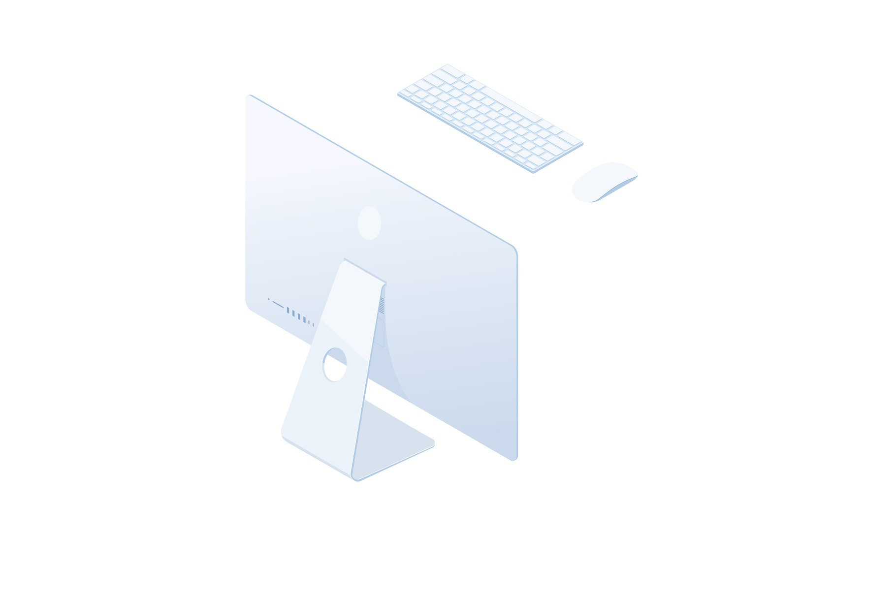 Isometric desktop computer isolated on white background., a Technology ...