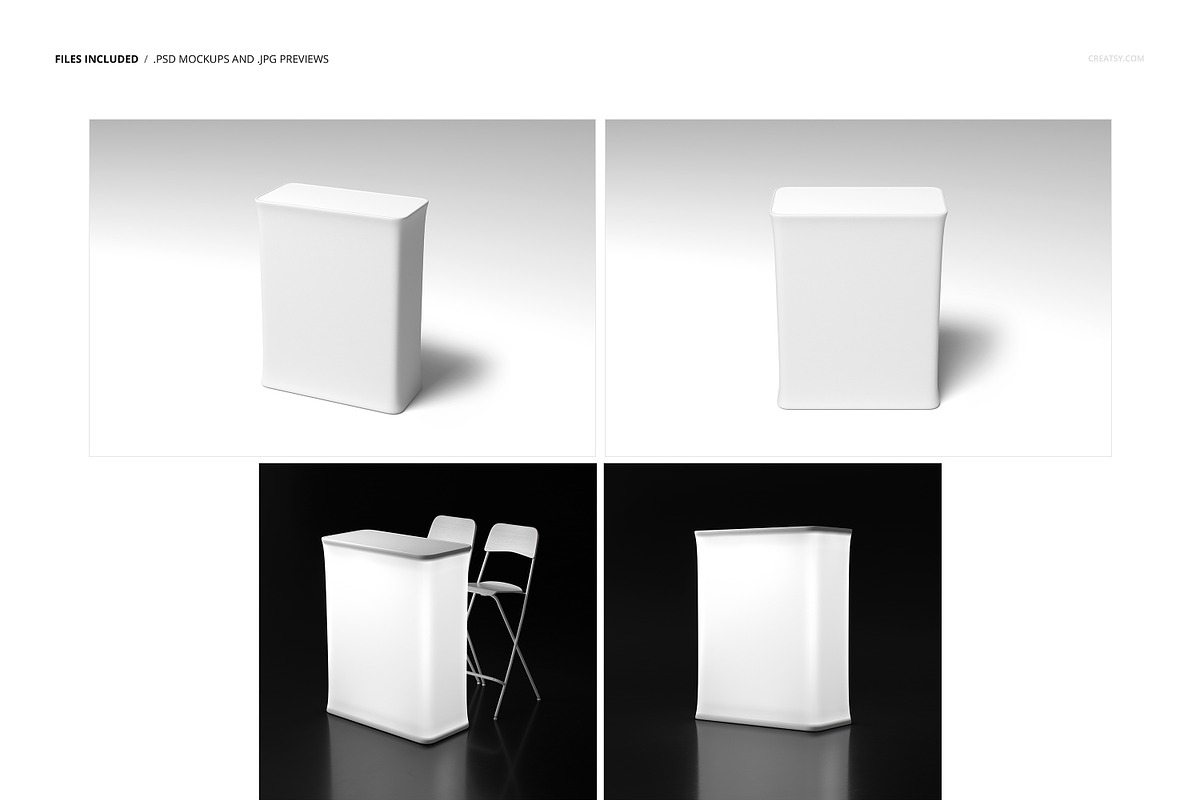LED Light Box Counter Table Mockup, a Merchandise Mockup by creatsy5