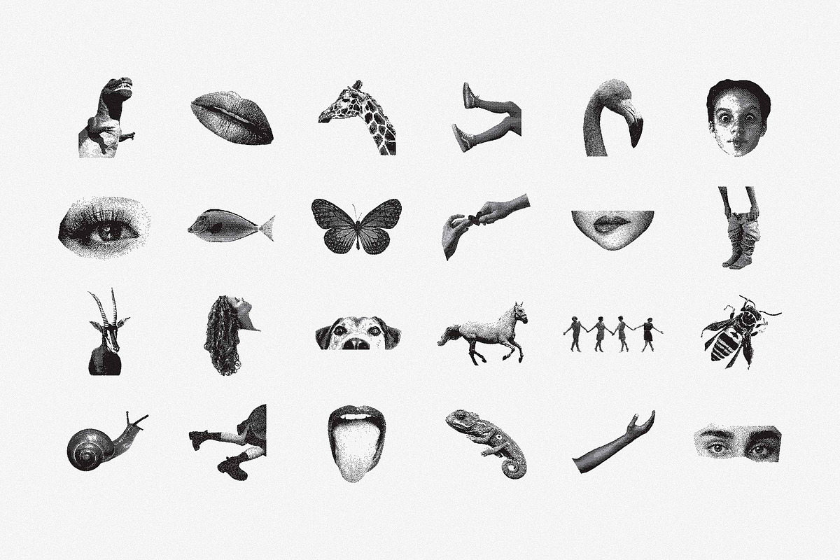 144 Dithering Bitmap Vector Shapes, an Object Graphic by pixelbuddha.net